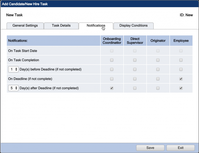 Setting up task – ExponentHR Elevate