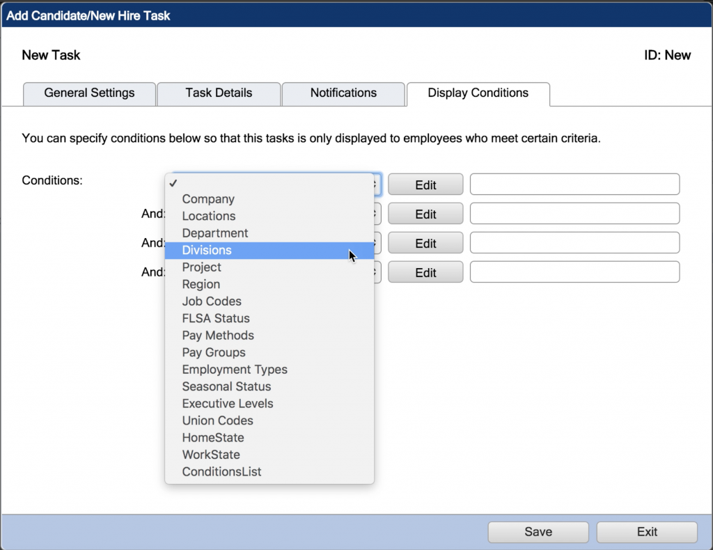 Setting up task – ExponentHR Elevate