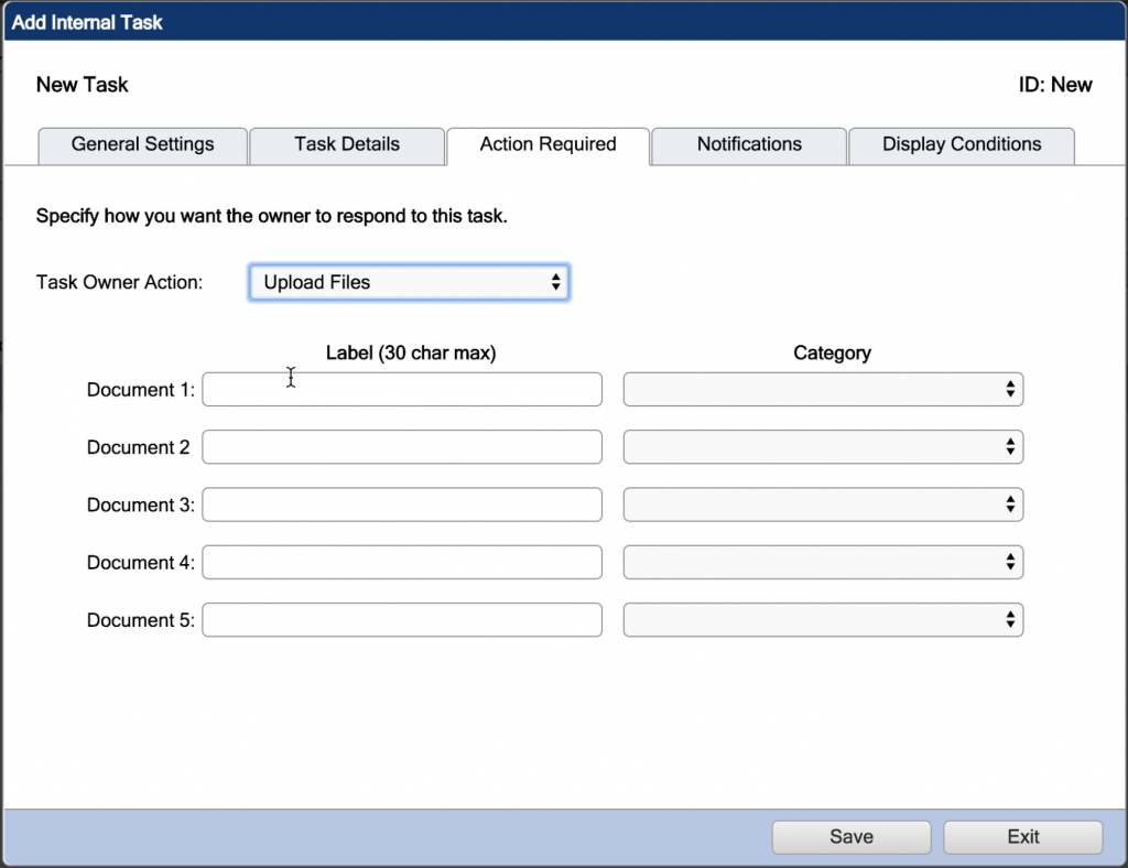 Creating internal tasks – ExponentHR Elevate