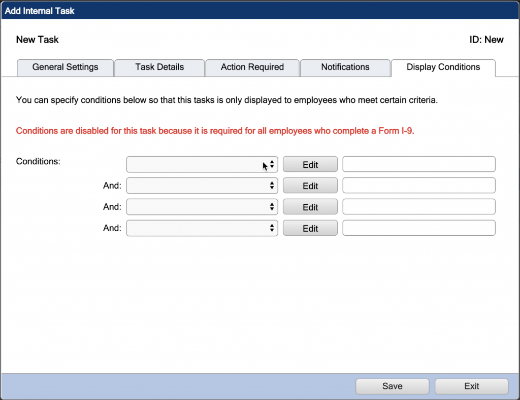 Creating internal tasks – ExponentHR Elevate