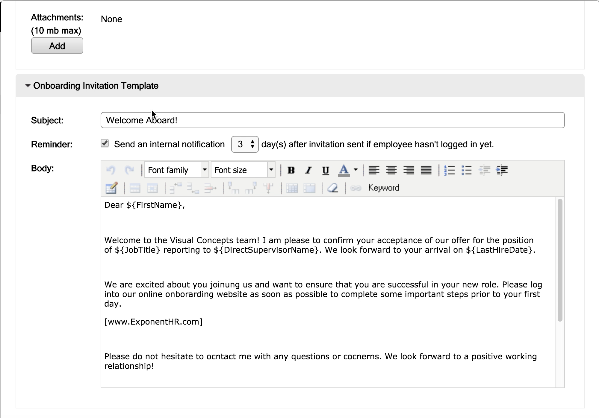 Introduction to invitation/offer – ExponentHR Elevate