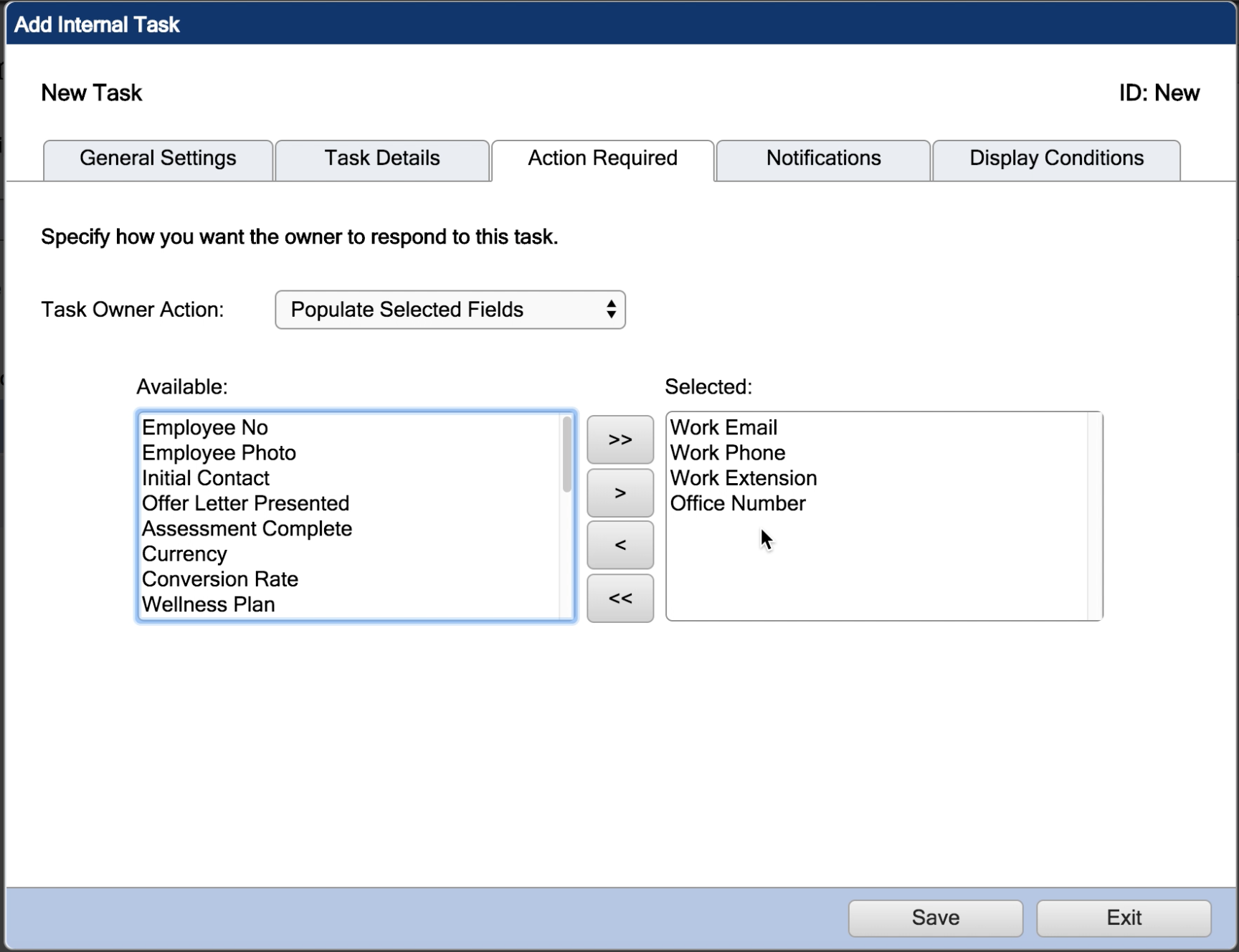 Creating internal tasks – ExponentHR Elevate