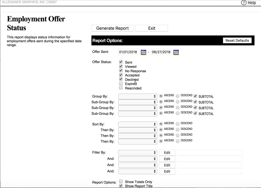 Report types – ExponentHR Elevate