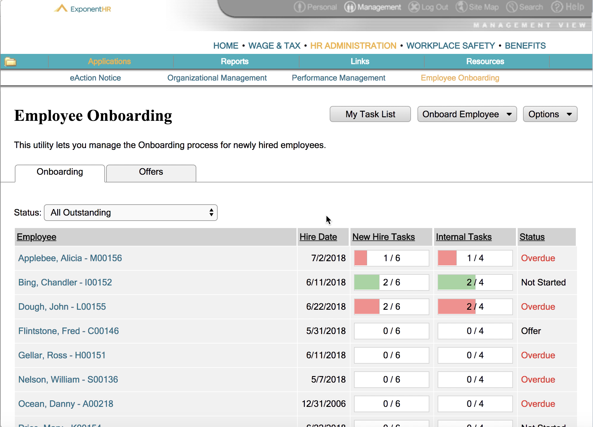 Onboarding – ExponentHR Elevate