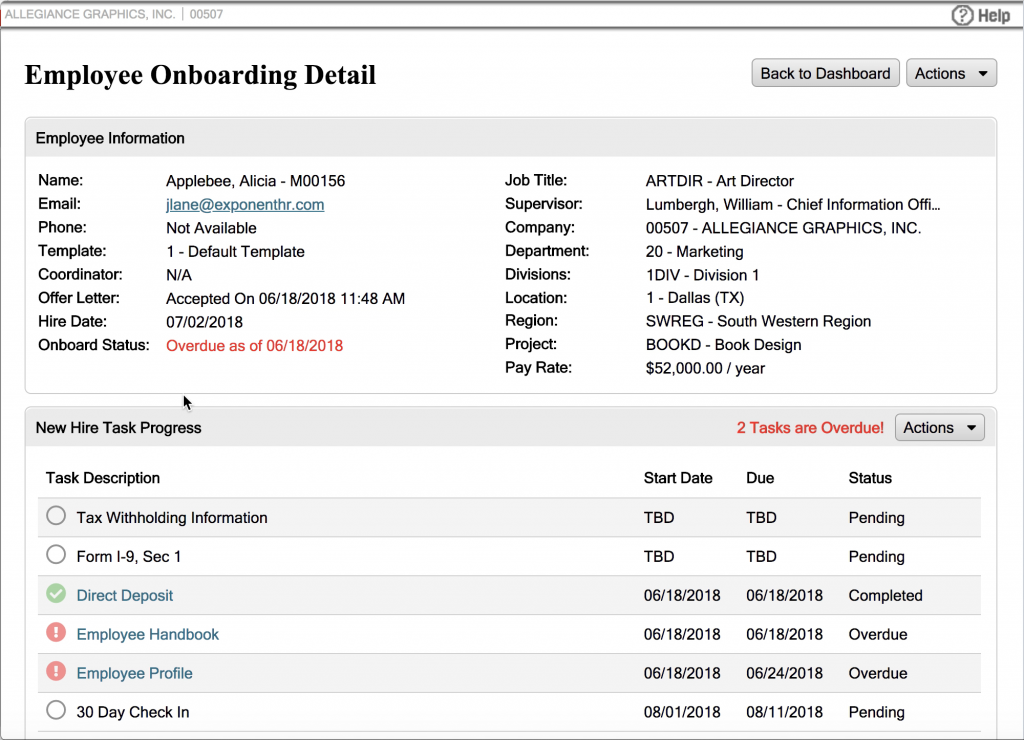 Onboarding – ExponentHR Elevate