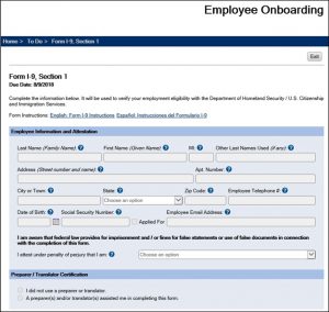 Creating Form I-9 – ExponentHR Elevate