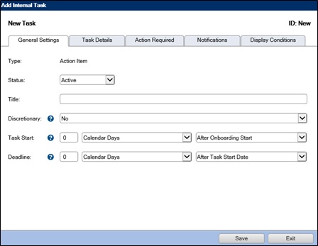 Internal Tasks – ExponentHR Elevate