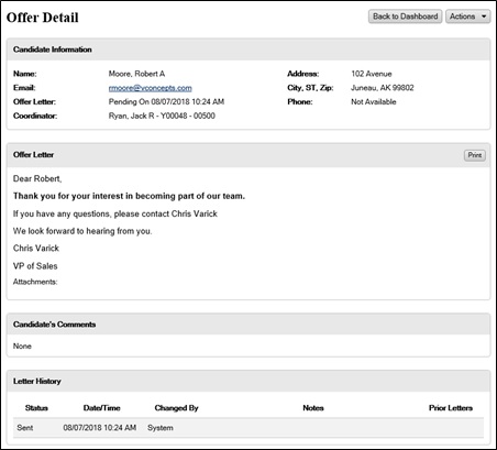 Offer Letters – ExponentHR Elevate