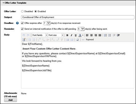 Invitation/Offer – ExponentHR Elevate