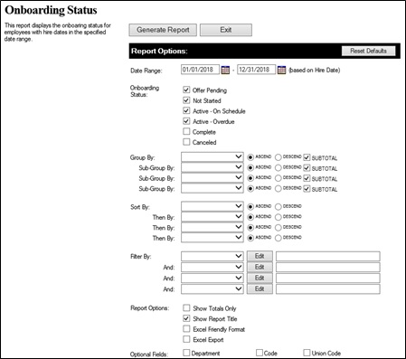 Status Report – ExponentHR Elevate